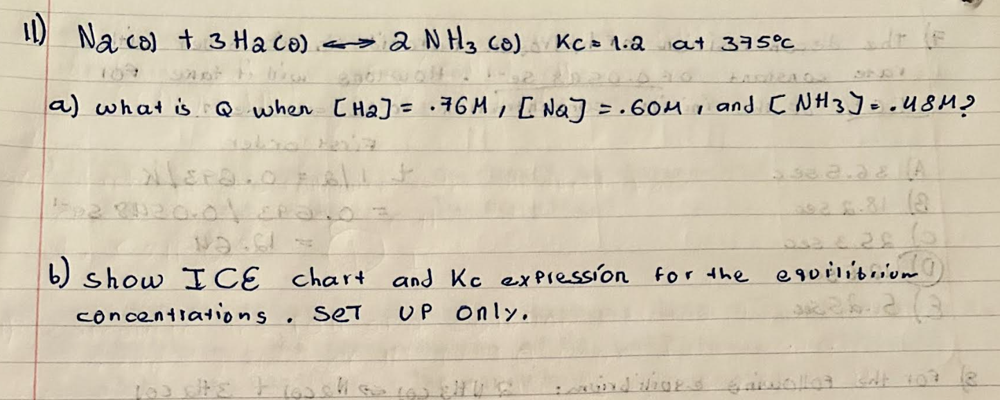 Solved 11) \\( \\mathrm{N}_{2}(8)+3 \\mathrm{H}_{2}(0) | Chegg.com