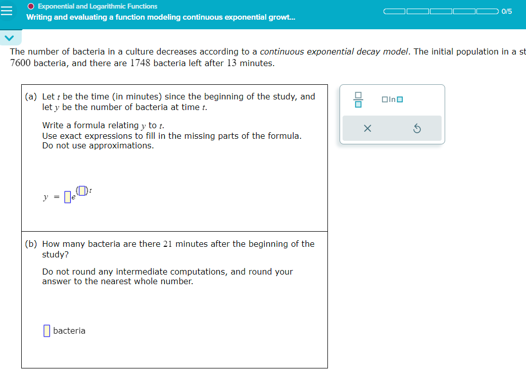 Solved Exponential and Logarithmic Functions Writing and | Chegg.com