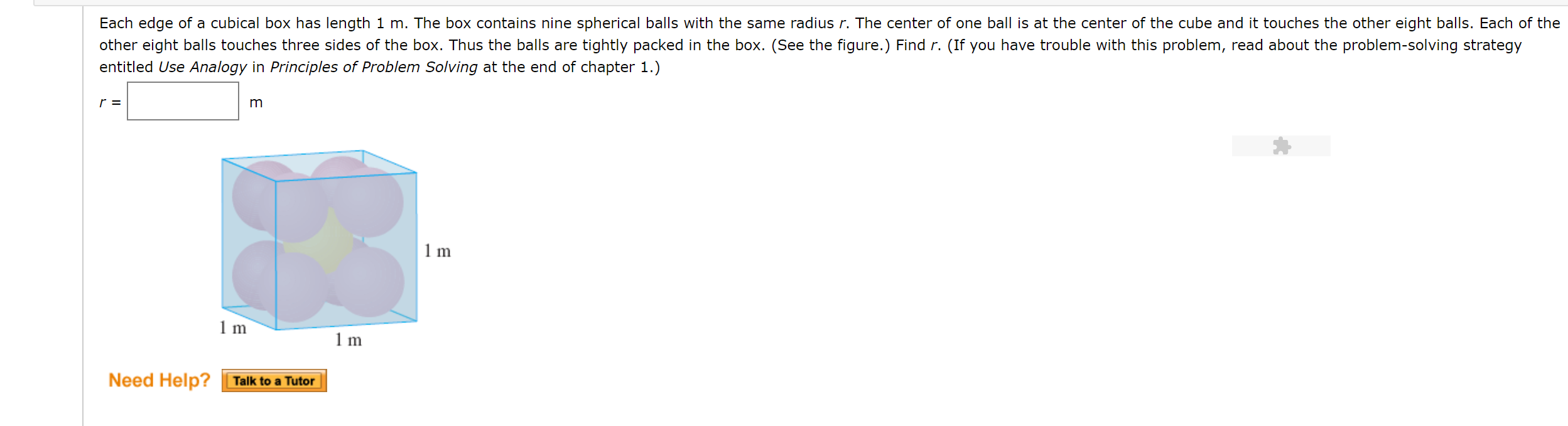 Solved Each edge of a cubical box has length 1 m. The box | Chegg.com