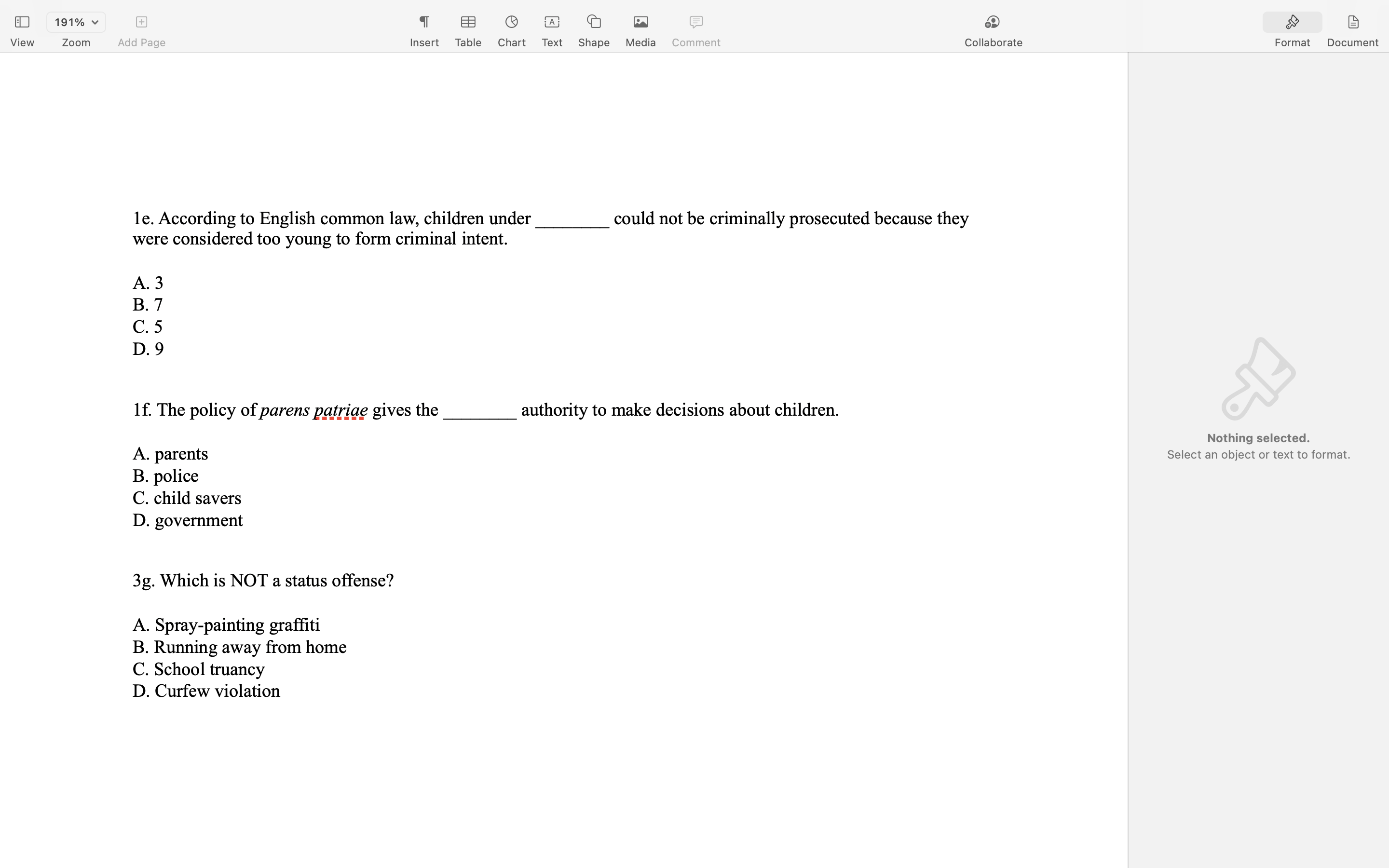 Solved 191% v + A CL 9 View Zoom Add Page Insert Table Chart | Chegg.com