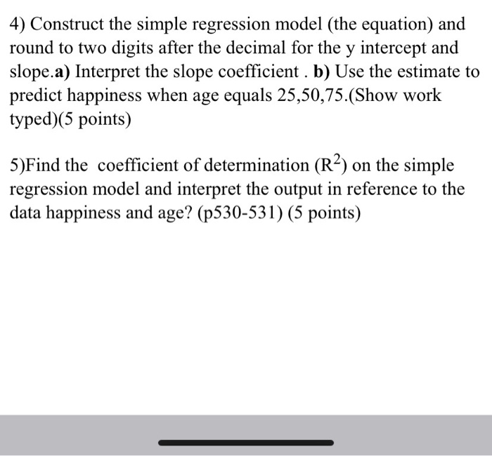 Solved 4 Construct The Simple Regression Model The 5527