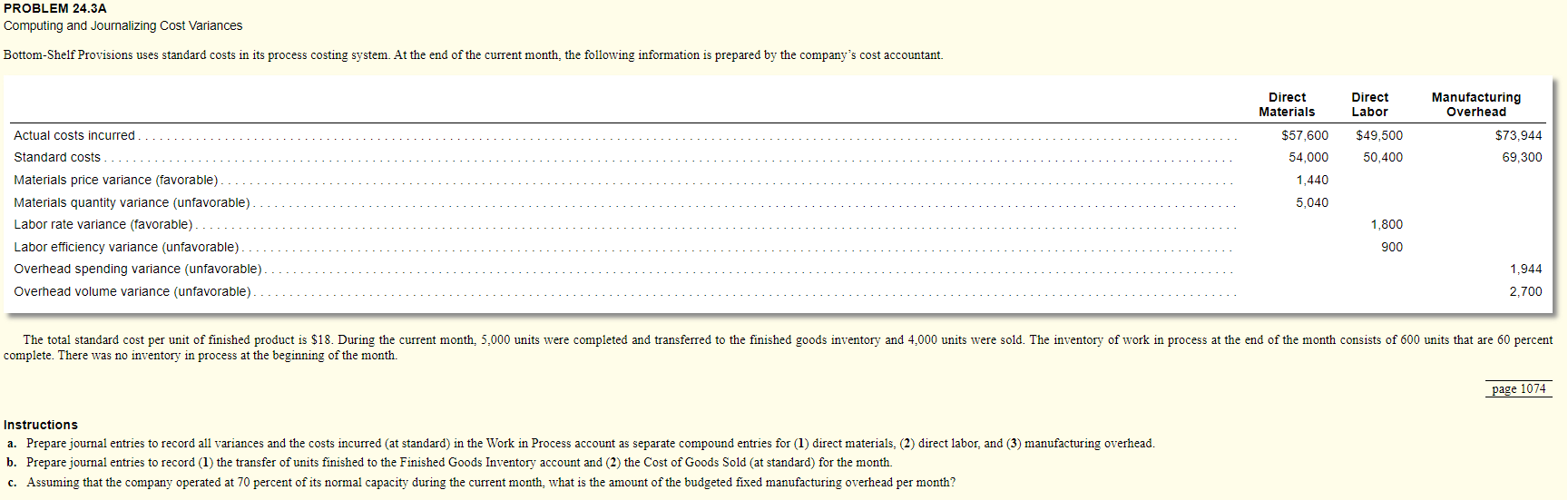 Solved PROBLEM 24.3A Computing and Journalizing Cost | Chegg.com Solved PROBLEM 24.3A Computing and Journalizing Cost | Chegg.com
