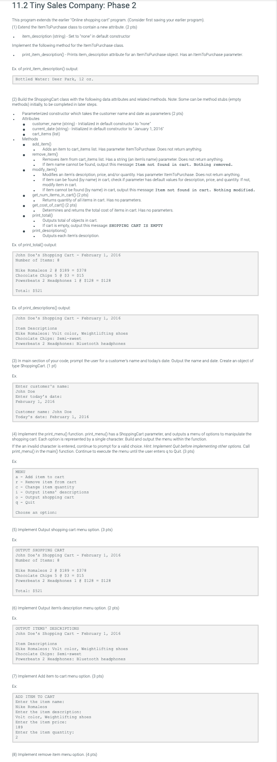 Solved ***PYTHON LANGUAGE*** This program extends the | Chegg.com