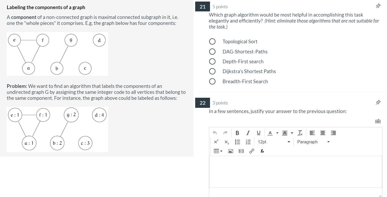 Solved 21 Labeling the components of a graph A component of | Chegg.com