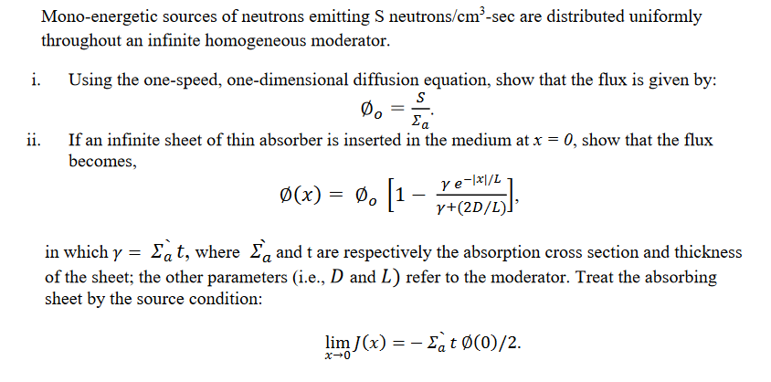 Mono-energetic sources of neutrons emitting S | Chegg.com
