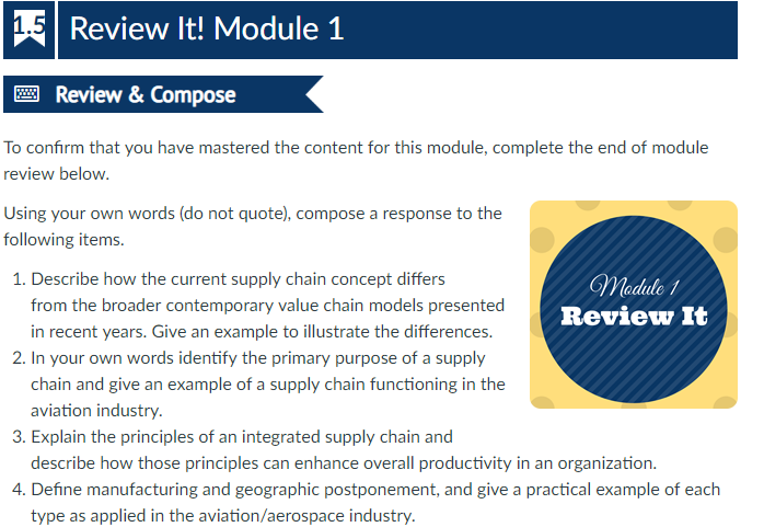 Solved Review It! Module1 四Review & Compose To confirm that | Chegg.com