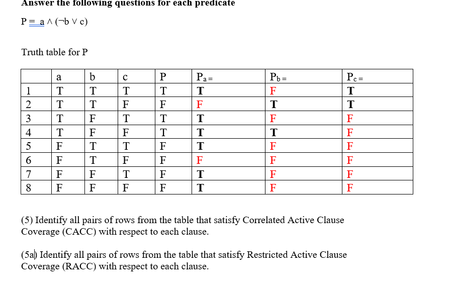 Solved Answer the following questions for each predicate P= | Chegg.com