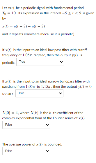 Solved Let x(t) be a periodic signal with fundamental period | Chegg.com