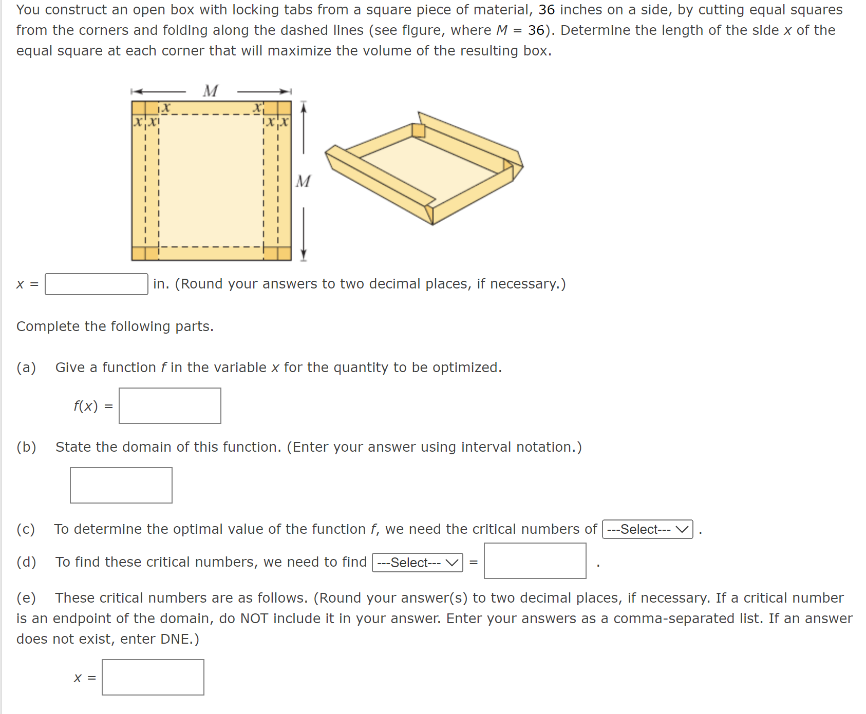 Solved You construct an open box with locking tabs from a | Chegg.com