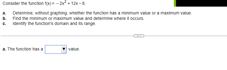 Solved Consider the function f(x)=2x2−20x−6 a. Determine, | Chegg.com