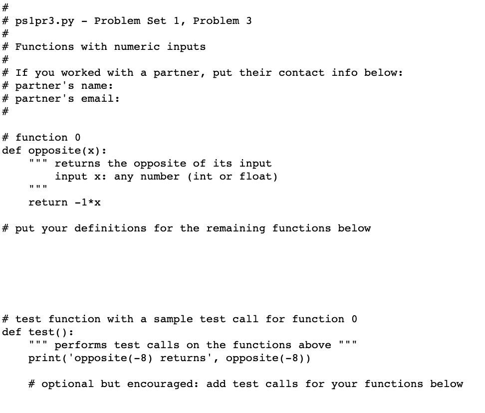 Solved # # pslpr3.py - Problem Set 1, Problem 3 # Functions | Chegg.com