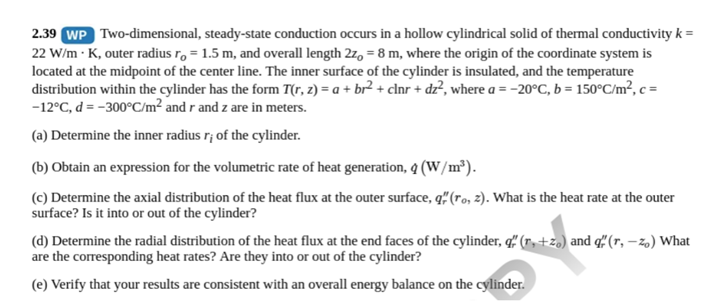 Solved 2.39 WP Two-dimensional, steady-state conduction | Chegg.com