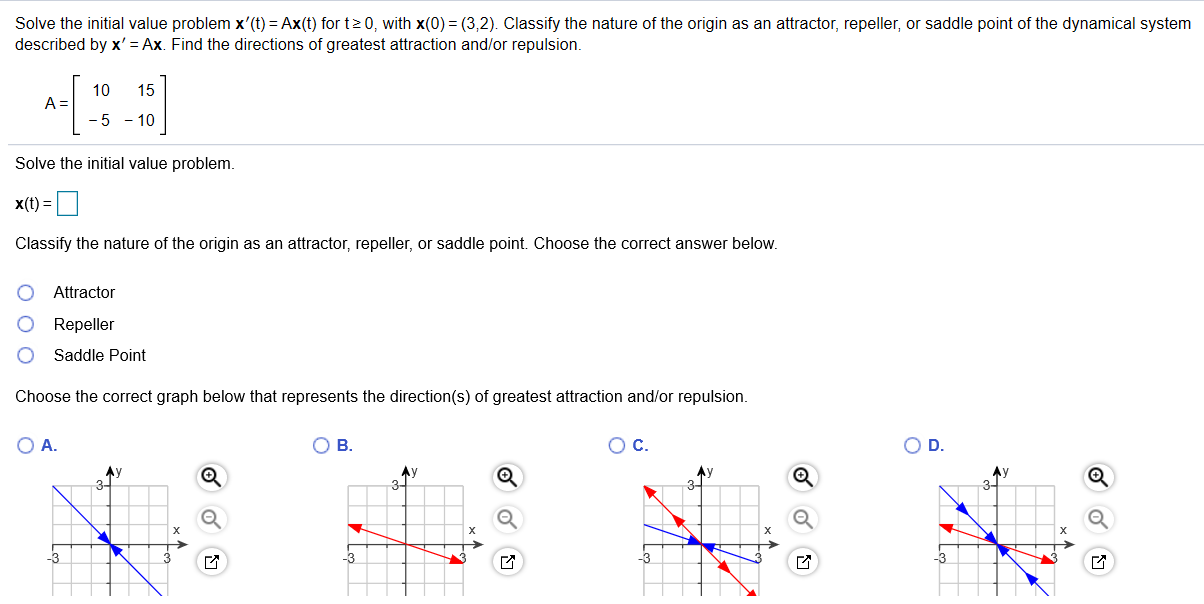 Solved Solve the initial value problem x'(t) = AX(t) for t2 | Chegg.com
