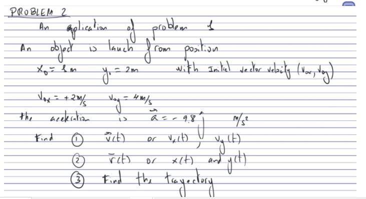 Solved PROBLEM 2 An An aplication of problem object position | Chegg.com