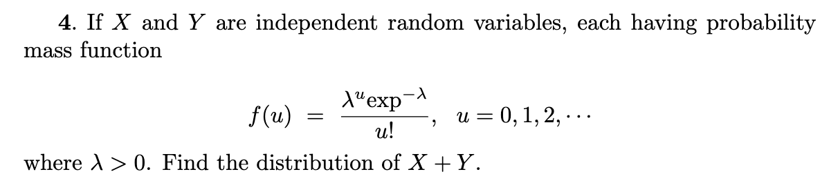 Solved If X and Y are independent random variables, each | Chegg.com