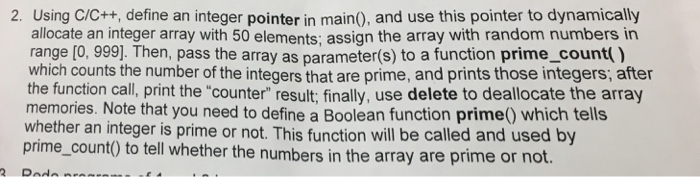 Solved Using Cc Define An Integer Pointer In Main And