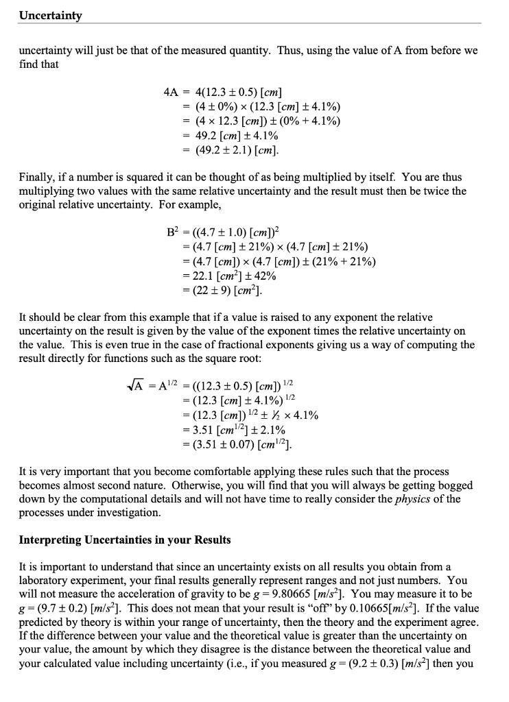 Solved Uncertainty Introduction to Uncertainty No | Chegg.com