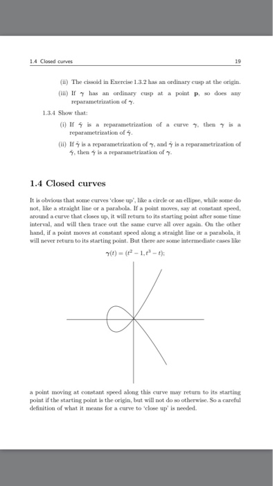 Solved 1.4 Closed curves 19 i) The cissoid in Exercise 1.3.2 | Chegg.com