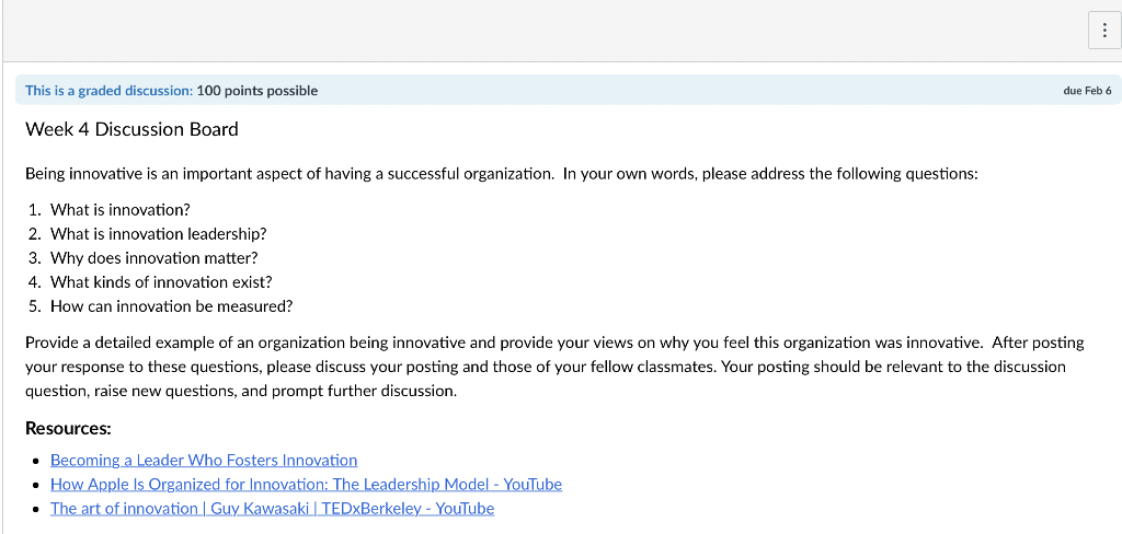 Solved This is a graded discussion: 100 points possible due | Chegg.com