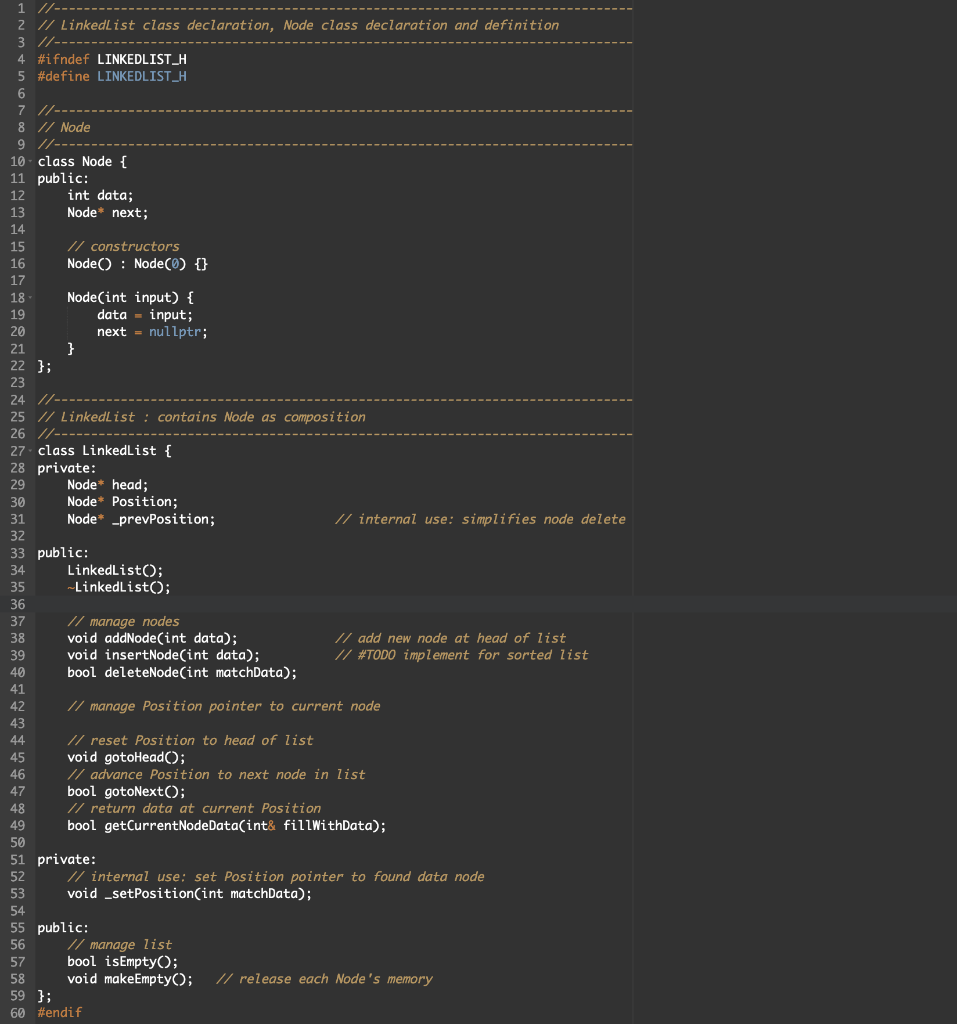 Solved Maintain A Sorted Linked List The Starter Code Is 4973