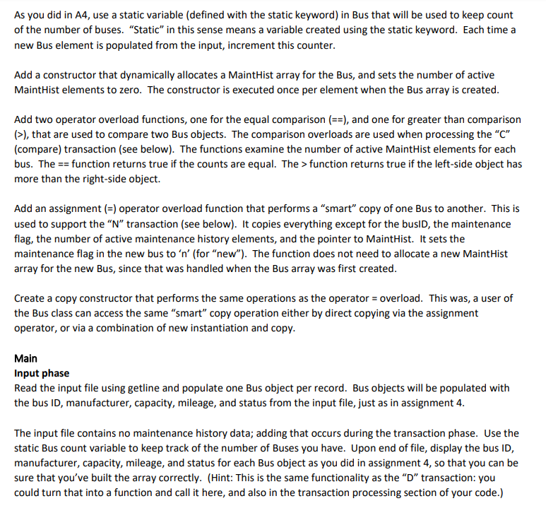 Solved Topics: static and dynamic arrays of objects, class | Chegg.com