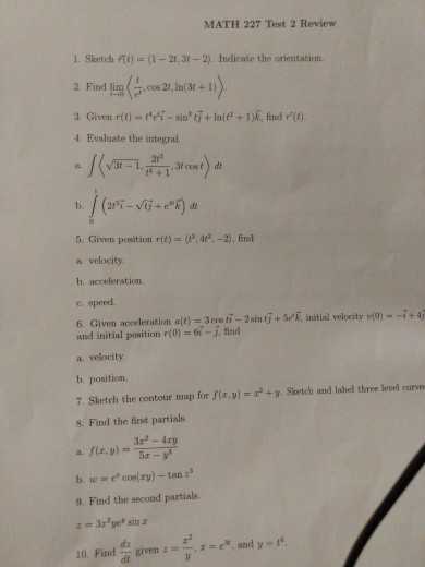 Solved MATH 227 Test 2 Review 1. Slutch Ft) = (1 - 2,31-2). | Chegg.com