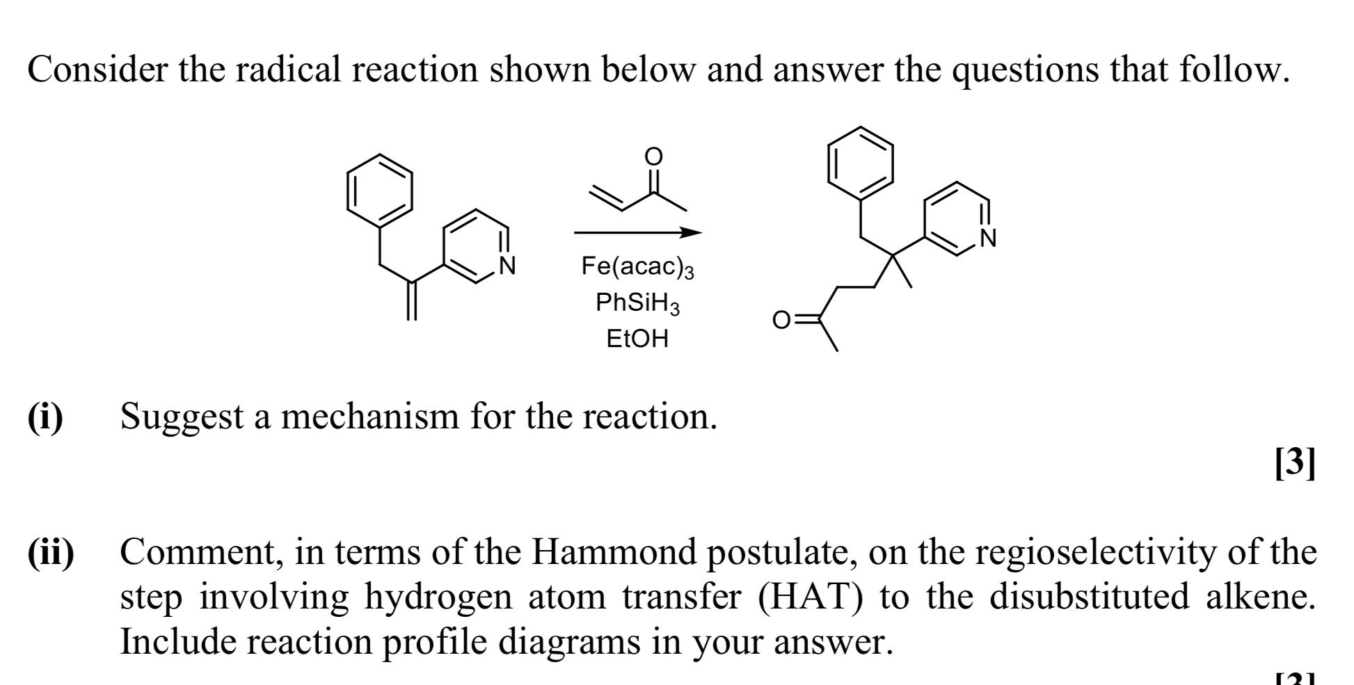 Solved Consider the radical reaction shown below and answer | Chegg.com