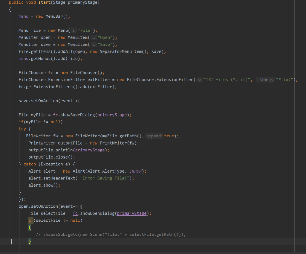 JavaFx A menu system should be implemented allowing | Chegg.com