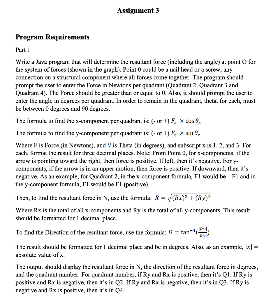 Solved Part 1 Write a Java program that will determine the | Chegg.com