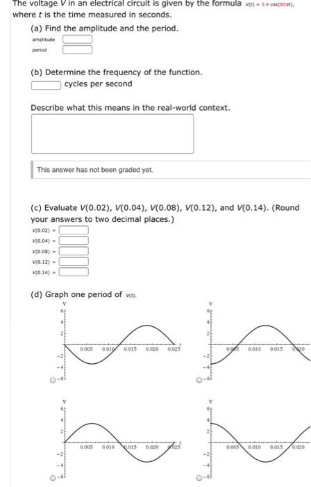 Solved The voltage Vin an electrical circuit is given by the | Chegg.com