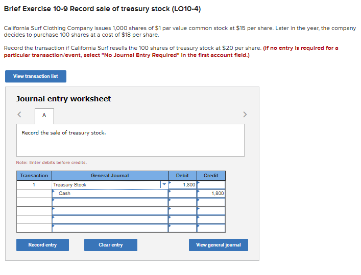 solved-exercise-10-9a-record-common-stock-treasury-stock-chegg