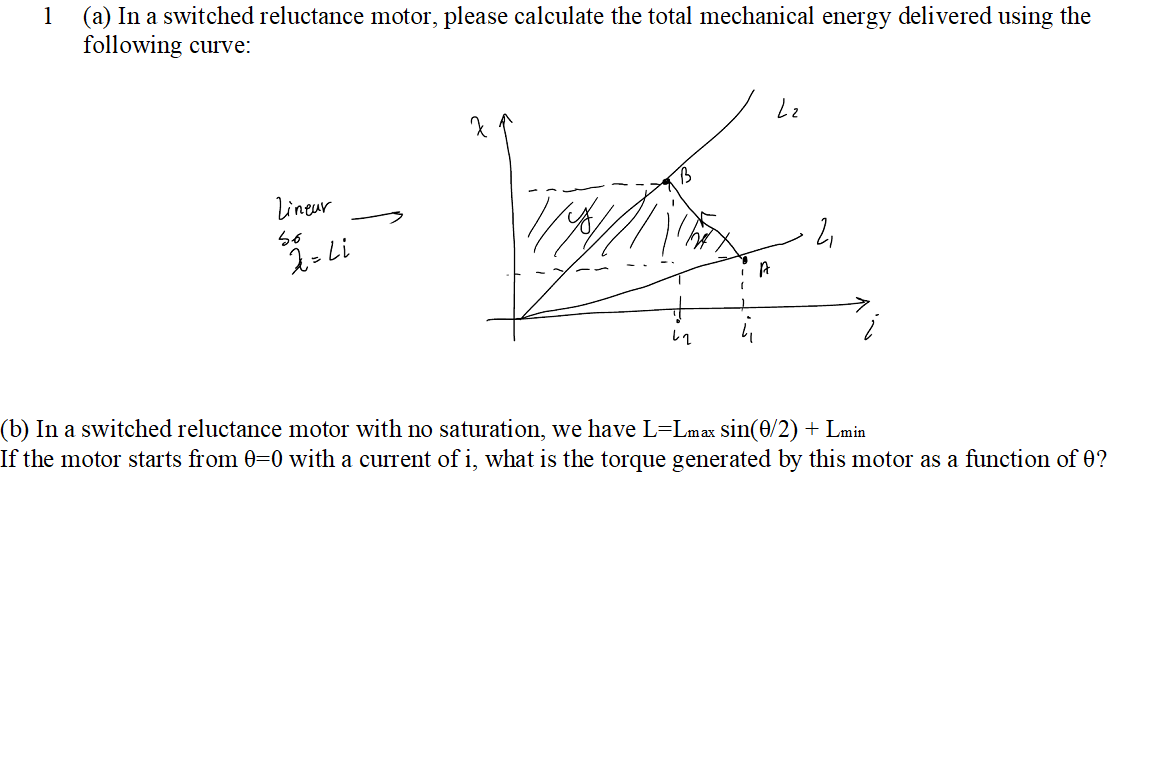 Solved 1 (a) In a switched reluctance motor, please | Chegg.com