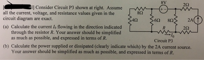 Solved 8V 20 1] Consider Circuit P3 shown at right. Assume | Chegg.com