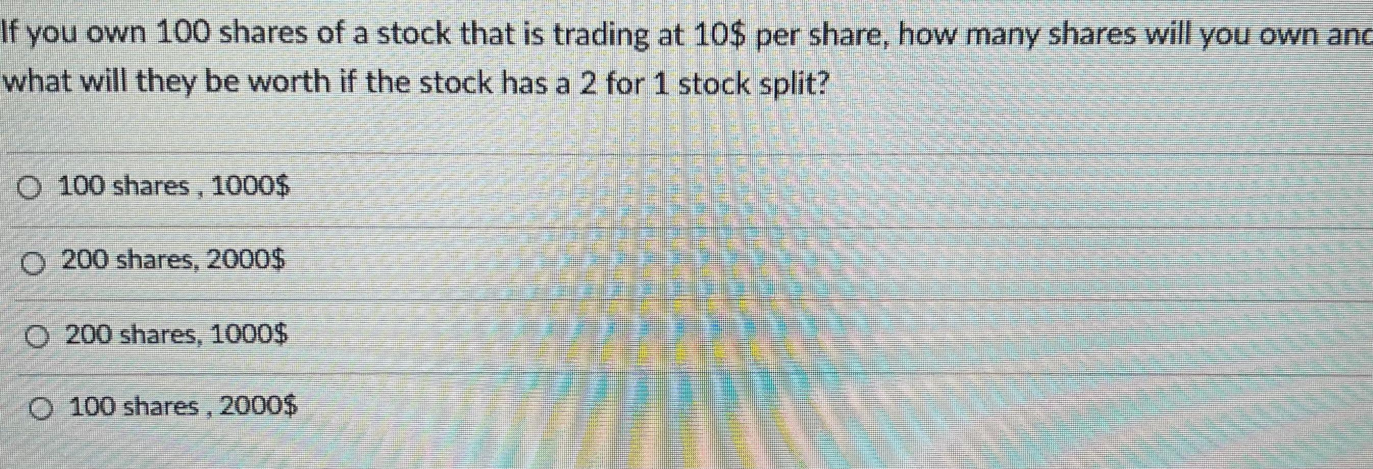 Solved If you own 100 shares of a stock that is trading at | Chegg.com