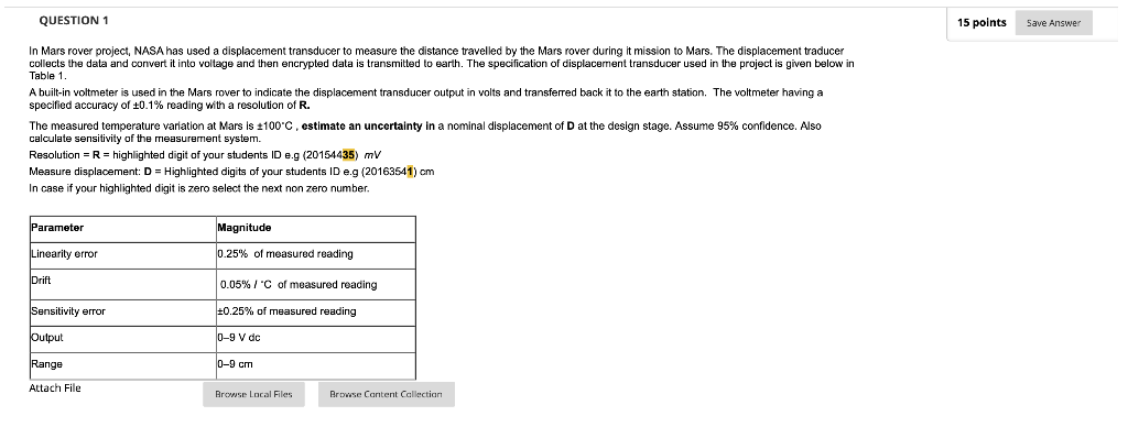 Solved QUESTION 1 15 points Save Answer In Mars rover | Chegg.com