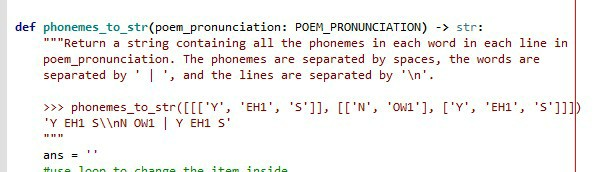Solved def phonemes_to_str(poem_pronunciation: | Chegg.com