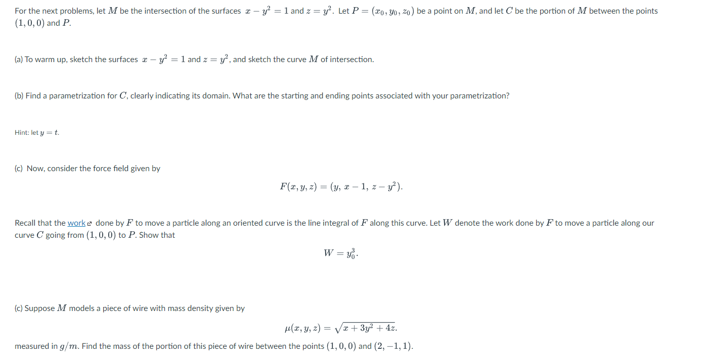 Solved see if you are comfortable with integrating 1 -forms | Chegg.com