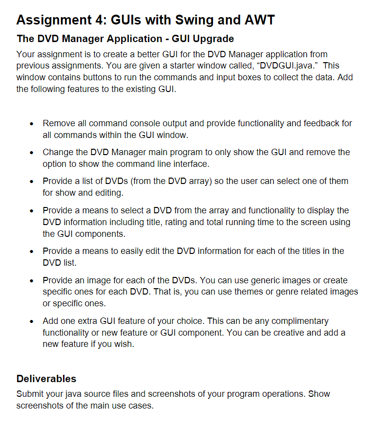 Solved DVD.java and DVDCollection.java code are | Chegg.com