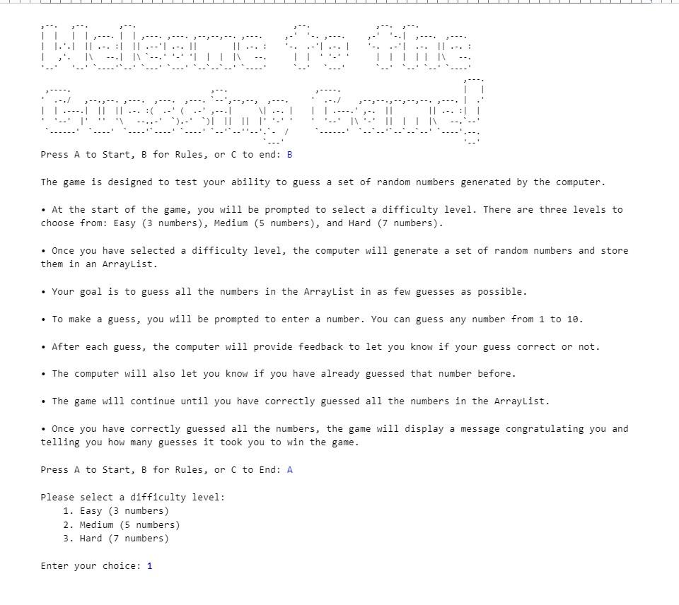 Solved Objective: Create a guessing game that uses an | Chegg.com