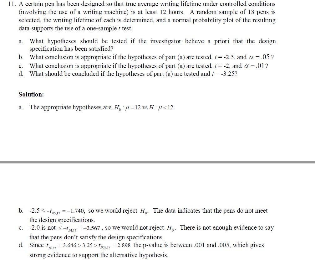 Solved 1 A Certain Pen Has Been Designed So That True 