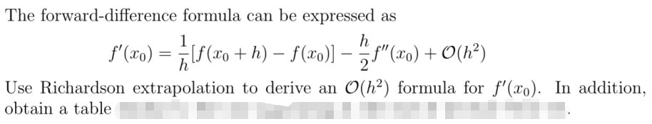 Solved The forward-difference formula can be expressed as | Chegg.com