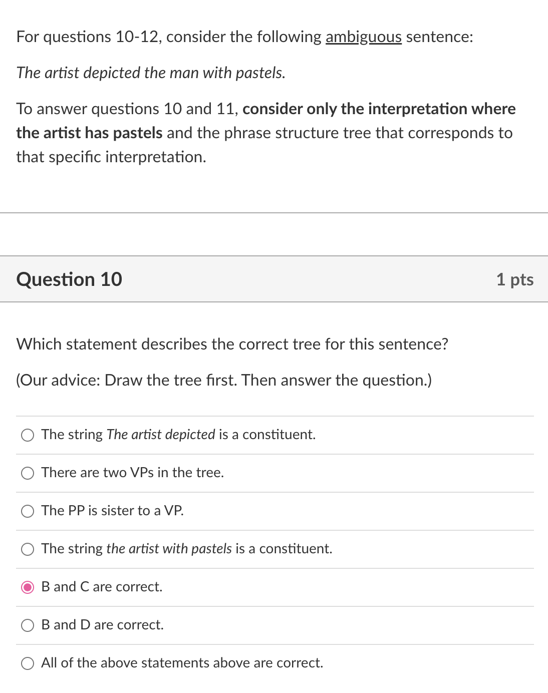 For questions 10-12, consider the following ambiguous | Chegg.com