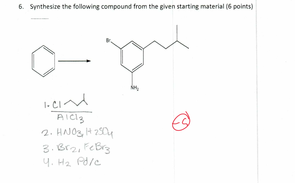 Solved Synthesize the following compound from the given | Chegg.com