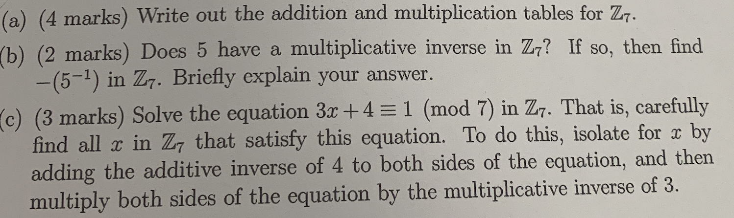 Solved (a) (4 marks) Write out the addition and | Chegg.com