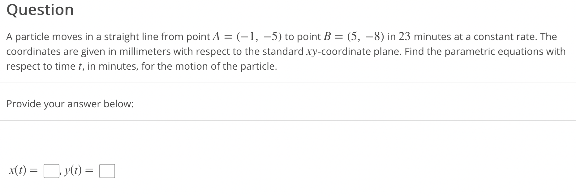 Solved A particle moves in a straight line from point | Chegg.com