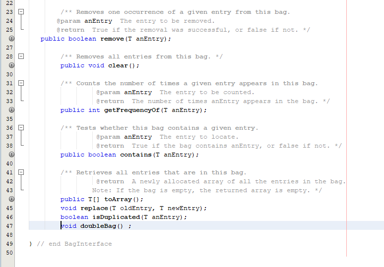 Solved Add the following methods to BagInterface and | Chegg.com