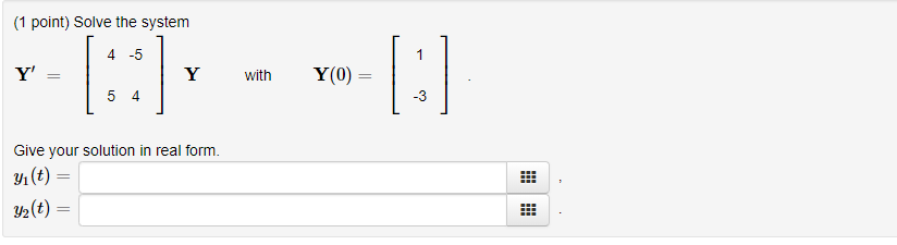 Solved Solve the system Y′=Y′= | Chegg.com