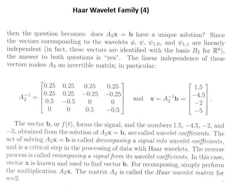 For the Haar wavelet family, show that the father | Chegg.com