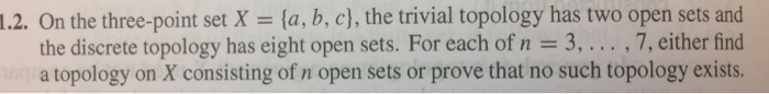 Solved On the three-point set X = {a, b, c}, the trivial | Chegg.com