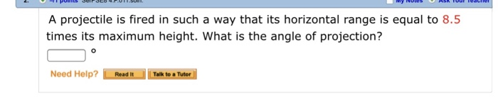 Solved A projectile is fired in such a way that its | Chegg.com